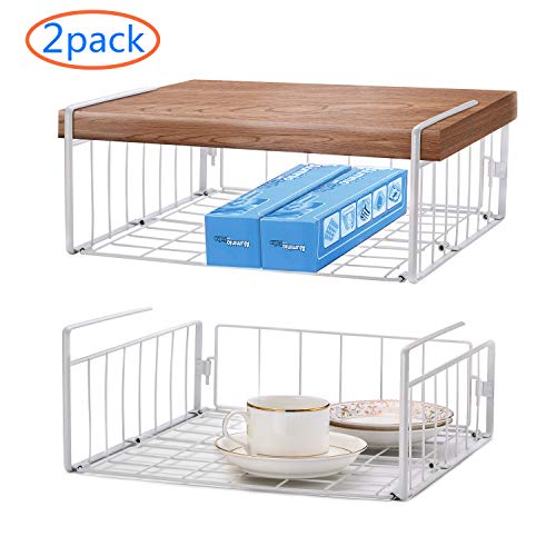 Simple Trending Under Cabinet Organizer Shelf, 2 Pack Wire Rack Hangin ...